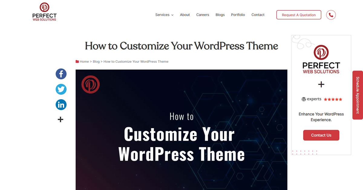 How To Customize Your Wordpress Theme Perfect Web Solutions